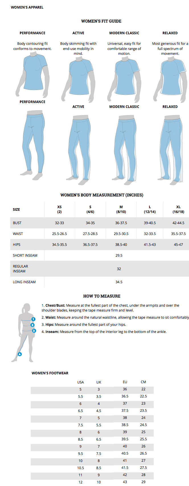 Columbia Sizing Chart For Men