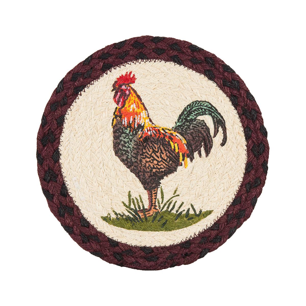 Rooster Round Braid Trivet