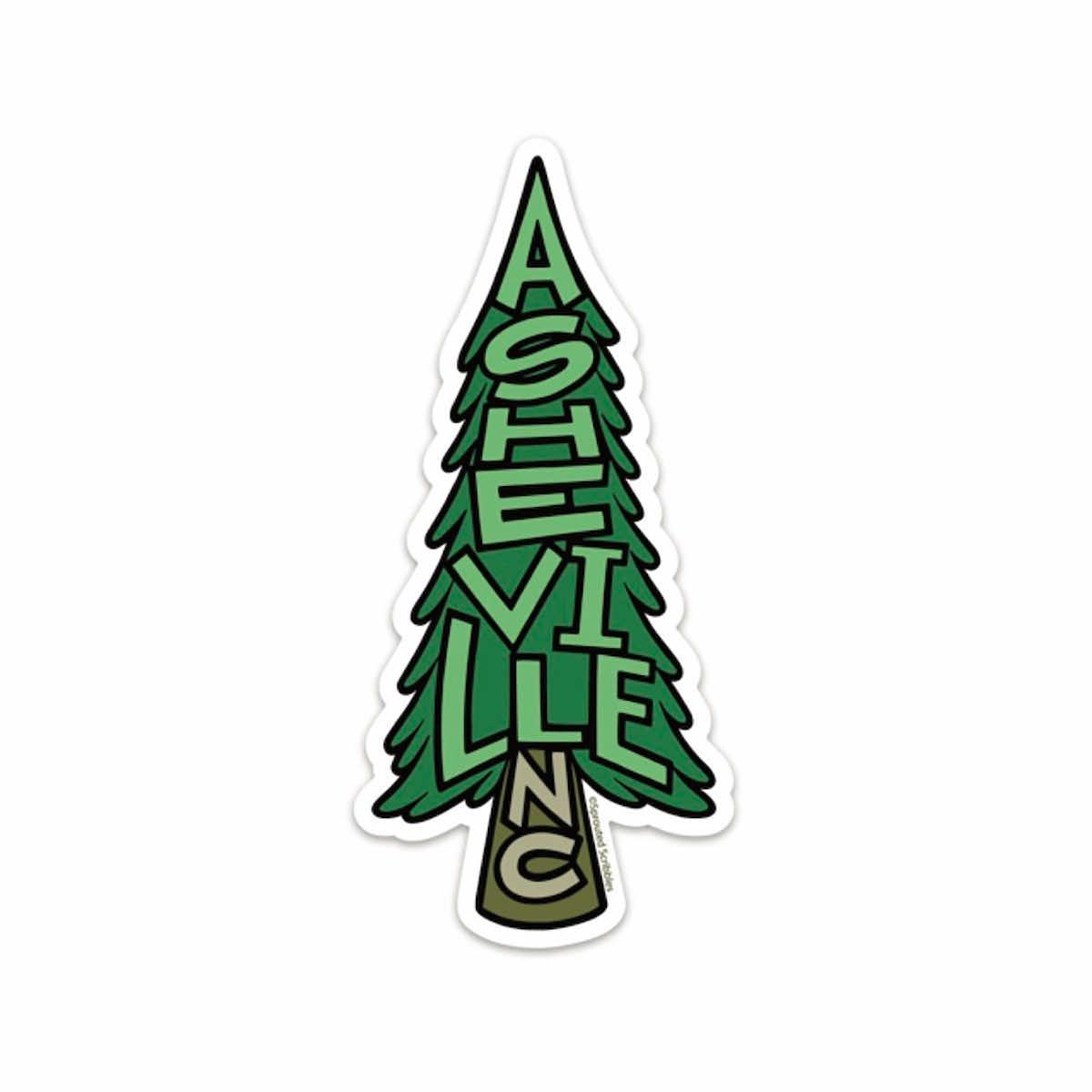 Asheville Pine Tree Sticker
