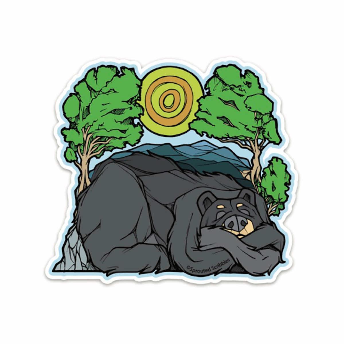Sleeping Mountain Bear Sticker