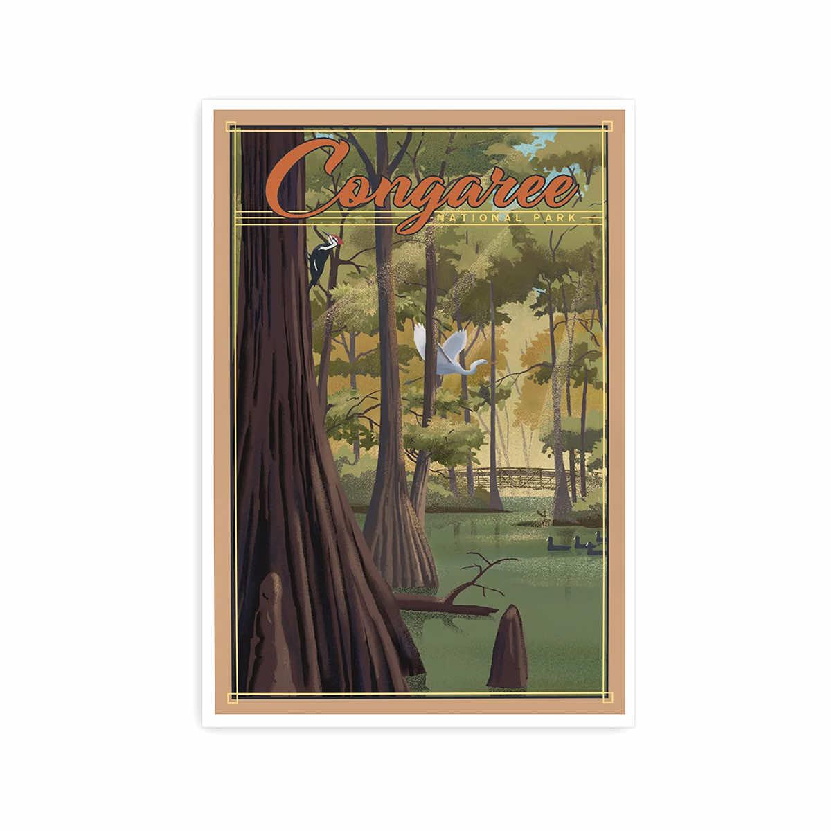Congaree National Park Lithograph Series Postcard