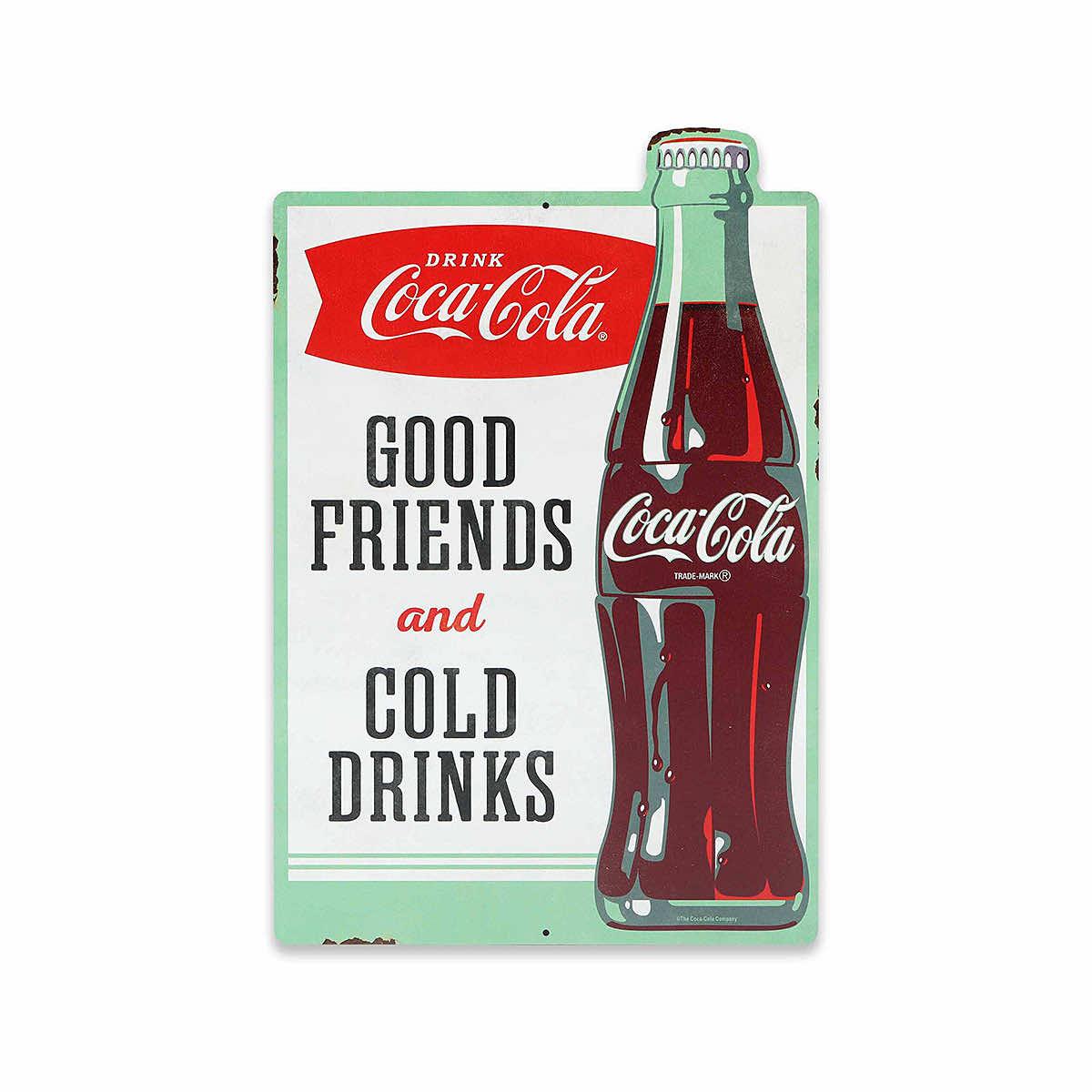 Coca-Cola Good Friends & Cold Drinks Metal Sign