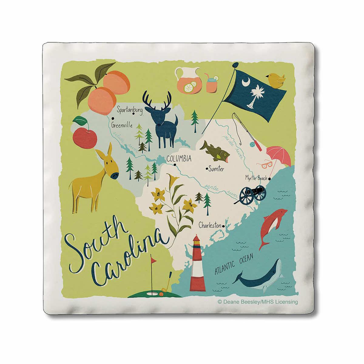 South Carolina Home State Coaster Set
