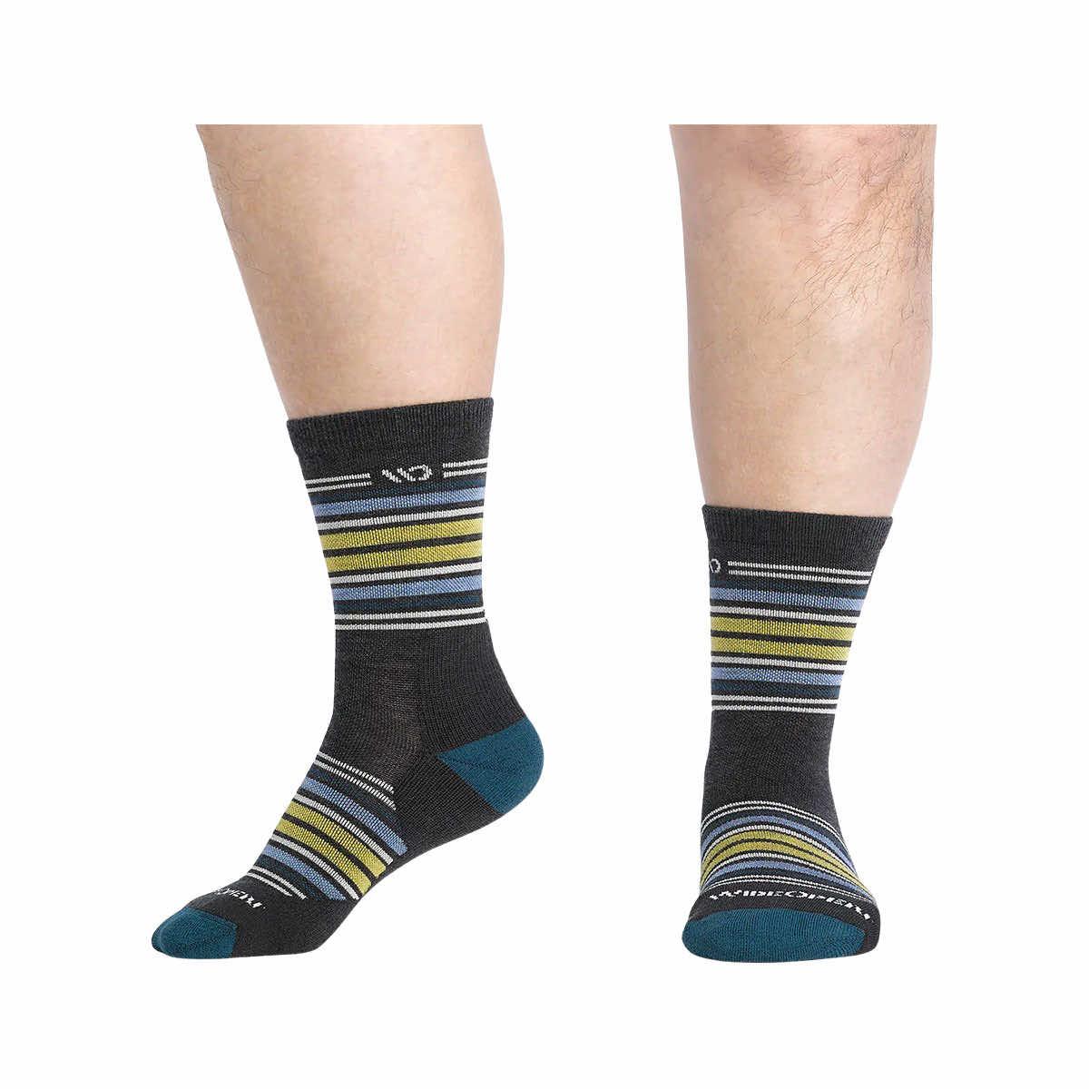Men's Multi Stripe Cushioned Micro Crew Socks