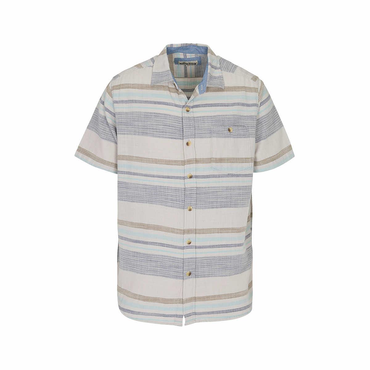 Men's Crosshatch Short Sleeve Stripe Shirt
