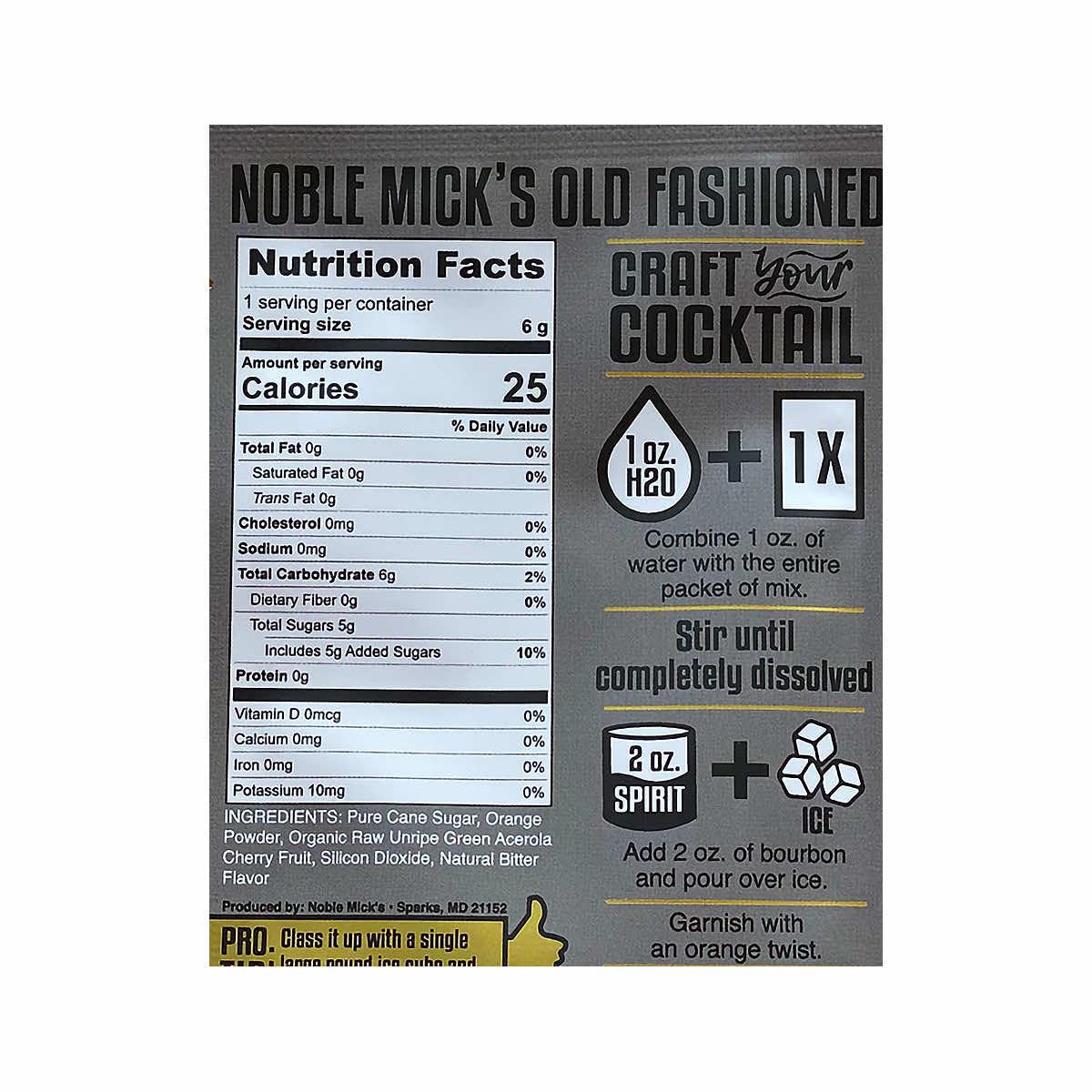 Mast General Store | Old Fashioned Single Serve Craft Cocktail Mix