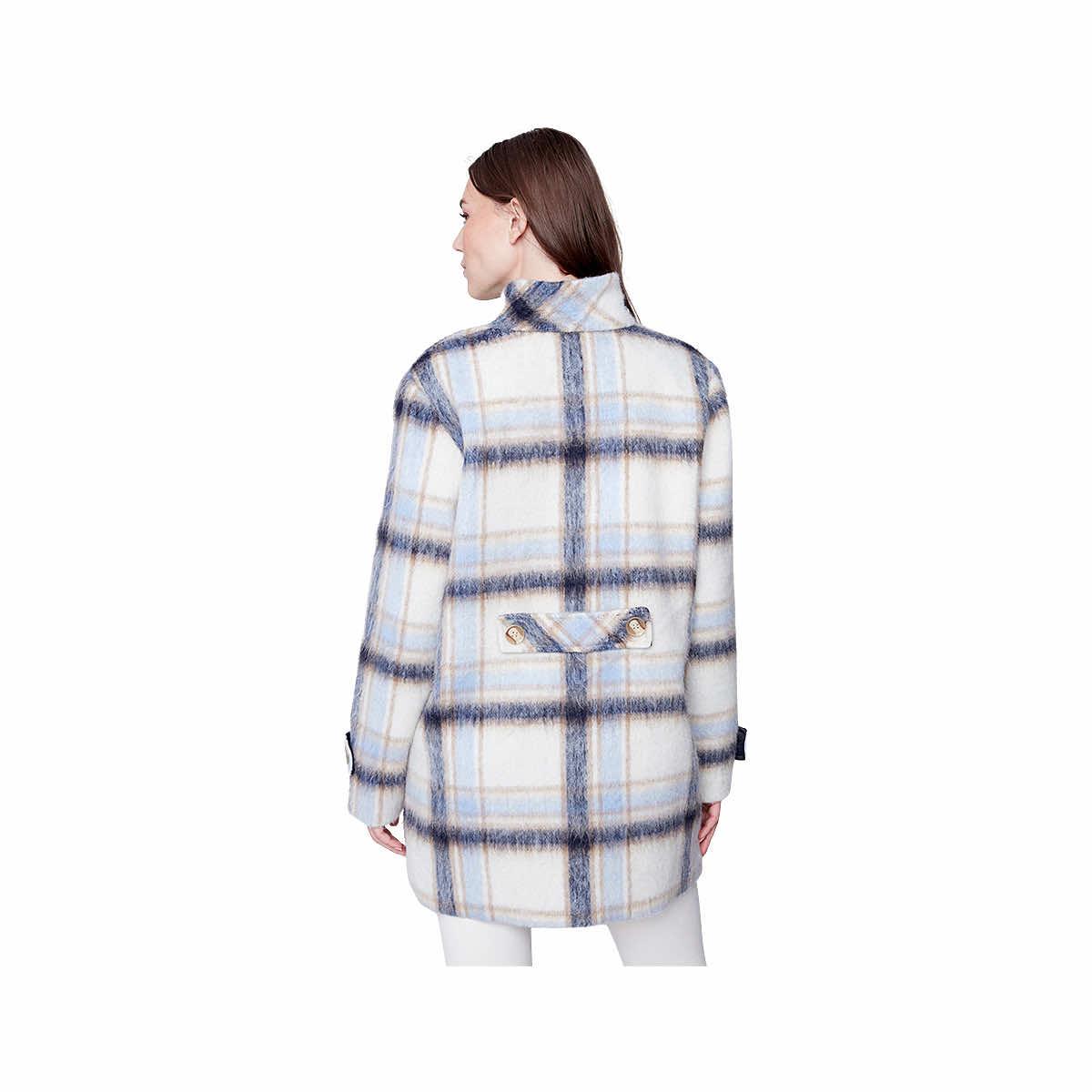 Mast General Store | Women's Plaid Brushed Wool Funnel Collar Coat