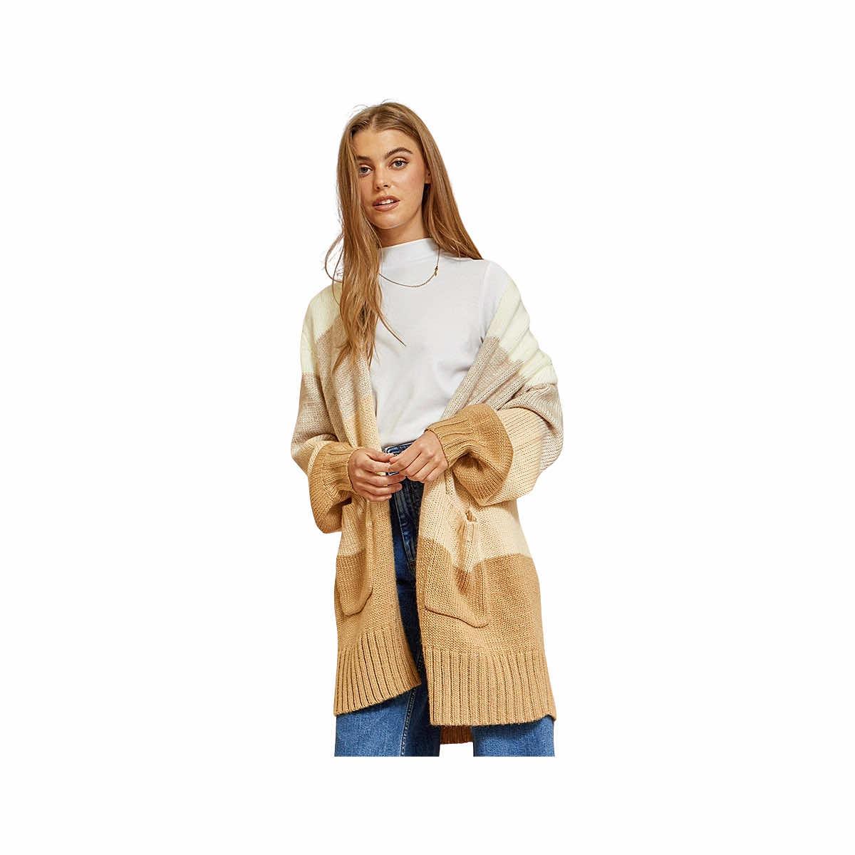 Mast General Store | Women's Mocha Striped Cardigan